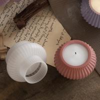China DIY Resin Stripe Lantern Geometric Storage Jar Candle Holder Aromatherapy Gypsum Candle Cup Silicone Mold for sale