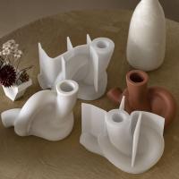 China Aromatherapy Gypsum Cement Creative European Knot Long Candle Holder Gypsum Ornament Silicone Mold for sale