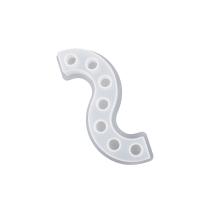 China DIY Crystal Dropper Resin Gypsum Ornament S-shaped 7-hole Long Column Candle Stand, Candle Holder Silicone Mold for sale