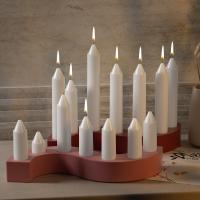 China DIY Crystal Dropper Resin Gypsum Ornament S-shaped 7-hole Long Column Candle Stand, Candle Holder Silicone Mold for sale