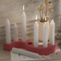 China DIY Crystal Dropper Resin Gypsum Ornament S-shaped 7-hole Long Column Candle Stand, Candle Holder Silicone Mold for sale