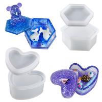 China DIY Crystal Dropper Resin Mold Hexagonal Heart-shaped Storage Box Silicone Mold Wholesale for sale