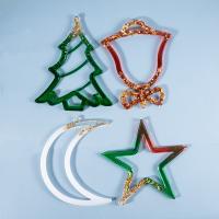 China DIY Crystal Dropping Mold Christmas Series Hanging Bell Moon Christmas Theme Silicone Mold for sale
