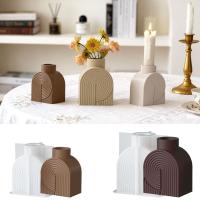 China Nordic Ins Style Geometric Spiral Vase Silicone Mold Aromatherapy Gypsum Cement Candle DIY Home Decoration Mold for sale