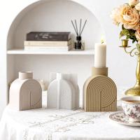China Nordic Ins Style Geometric Spiral Vase Silicone Mold Aromatherapy Gypsum Cement Candle DIY Home Decoration Mold for sale