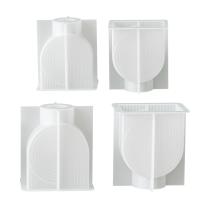 China Nordic Ins Style Geometric Spiral Vase Silicone Mold Aromatherapy Gypsum Cement Candle DIY Home Decoration Mold for sale