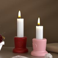 China Love Cylinder Trapezoidal Candle Holder Base Dropper Mold DIY Aromatherapy Gypsum Candle Holder Silicone Mold for sale
