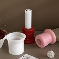 China Love Cylinder Trapezoidal Candle Holder Base Dropper Mold DIY Aromatherapy Gypsum Candle Holder Silicone Mold for sale