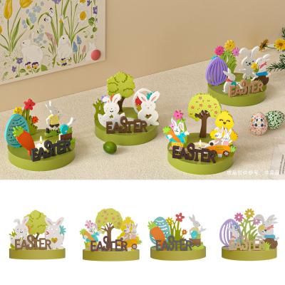 China Easter Candle Holder Insert Board Ornament Silicone Mold DIY Spring New Life Flourishing All Things Su English Mold for sale