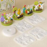 China Easter Candle Holder Insert Board Ornament Silicone Mold DIY Spring New Life Flourishing All Things Su English Mold for sale