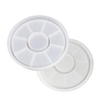China DIY Adhesive Gypsum Cement Striped Circular Storage Tray With Hollow Striped Tray, Dish, Gypsum Silicone Mold for sale