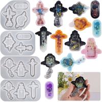 China DIY Crystal Dropper Gum Mirror Demon Angel Quicksand Pendant Keychain Pendant Silicone Mold for sale