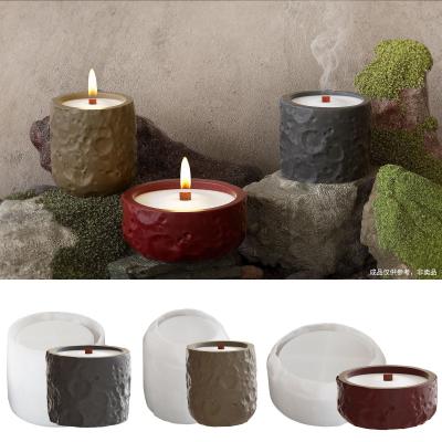 China Dropping Glue Circular Space Storage Box Storage Bowl, Moon Patterned Candle Cup, Aromatherapy Gypsum Silicone Mold for sale