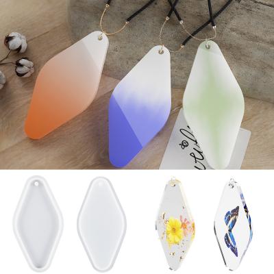 China Crystal Dropper DIY Single Diamond Pendant Mold Diamond Keychain DIY Fragrant Gypsum Hanging Silicone Mold for sale