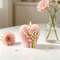 China Cross Border Love Orchid Ornament Silicone Mold DIY Aromatherapy Heart Shaped Candle Table Gypsum Mold for sale