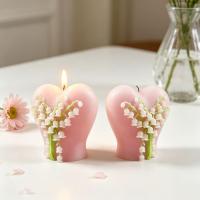 China Cross Border Love Orchid Ornament Silicone Mold DIY Aromatherapy Heart Shaped Candle Table Gypsum Mold for sale