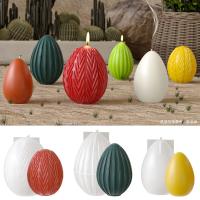 China Easter Egg Scented Candle Silicone Mold DIY Gypsum Scented Stone Oval Egg Shaped Candle Mold for sale