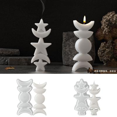 China New Candle Ornament Silicone Mold DIY Aromatherapy Candle Companion Gift Sun Moon Star Moon Ornament Mold for sale