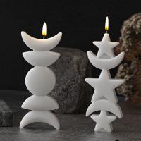 China New Candle Ornament Silicone Mold DIY Aromatherapy Candle Companion Gift Sun Moon Star Moon Ornament Mold for sale