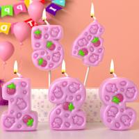 China Strawberry Digital Mirror Table Silicone Mold DIY Aromatherapy Gypsum Digital Gift Candle Mold for sale