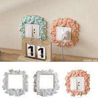 China European Style Flower Wreath Switch Panel Decorative Mold DIY Wall Mural Hand-painted Painting Frame Silicone Mold for sale