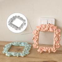 China European Style Flower Wreath Switch Panel Decorative Mold DIY Wall Mural Hand-painted Painting Frame Silicone Mold for sale