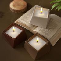 China Irregular Cut Square Flower Pot Storage Can Silicone Mold DIY Aromatherapy Candle Cup Dropping Mold for sale