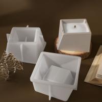 China Irregular Cut Square Flower Pot Storage Can Silicone Mold DIY Aromatherapy Candle Cup Dropping Mold for sale
