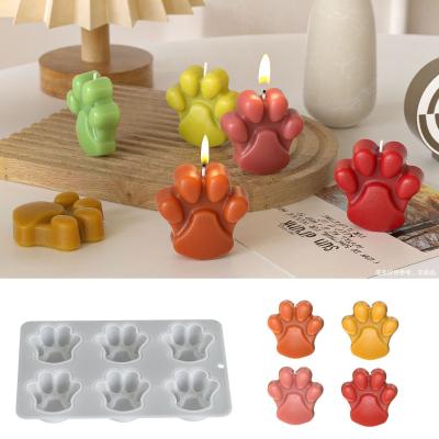 China Liulian Dog Claw Aromatherapy Candle Silicone Mold DIY Cake Cheese Chocolate Flip Sugar Mold for sale
