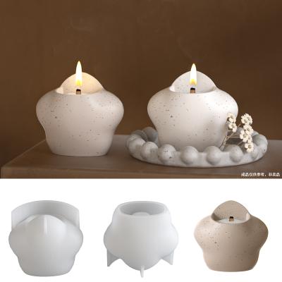 China Simple Style Aromatherapy Gypsum Storage Jar Dropper Mold DIY Fat Pentagram Candle Cup Silicone Mold for sale