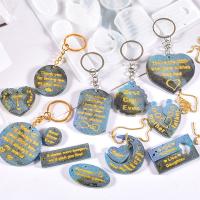 China Crystal Drip Glue DIY Resin Mold Father's Mother's Day Blessings Keychain Pendant Silicone Mold for sale