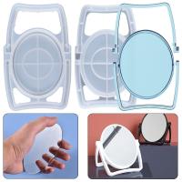 China DIY Crystal Dropping Mold Creative Elliptical Makeup Mirror Acrylic Lens Silicone Mold Wholesale for sale