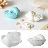 China Instagrammable Ocean-Inspired Seashell Storage Jar DIY Aroma Candle Cup Gypsum Figurine Silicone Mold for sale