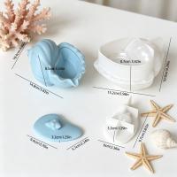 China Instagrammable Ocean-Inspired Seashell Storage Jar DIY Aroma Candle Cup Gypsum Figurine Silicone Mold for sale