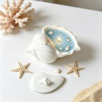 China Instagrammable Ocean-Inspired Seashell Storage Jar DIY Aroma Candle Cup Gypsum Figurine Silicone Mold for sale