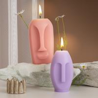 China Crystal Drip Glue Art Facial Column Jewelry Ornament DIY Gypsum Candle Abstract Face Silicone Mold for sale