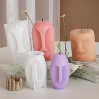 China Crystal Drip Glue Art Facial Column Jewelry Ornament DIY Gypsum Candle Abstract Face Silicone Mold for sale
