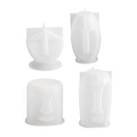 China Crystal Drip Glue Art Facial Column Jewelry Ornament DIY Gypsum Candle Abstract Face Silicone Mold for sale