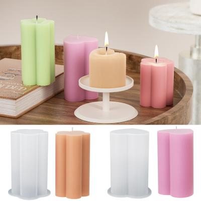 China Crystal Drip Glue Love Lace Column Silicone Grinding Tool DIY Gypsum Candle Table Silicone Mold for sale