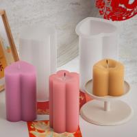 China Crystal Drip Glue Love Lace Column Silicone Grinding Tool DIY Gypsum Candle Table Silicone Mold for sale