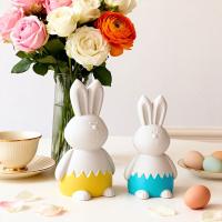 China Cute Easter Broken Eggshell Rabbit Mold Sitting Rabbit Aromatherapy Gypsum Expanded Stone Candle Silicone Mold for sale