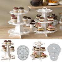 China DIY Coffee Capsule Holder, Three-layer Fruit Cake Tray, Resin Gypsum Tray, Storage Rack, Silicone Mold for sale