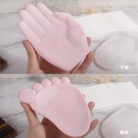 China Crystal Dropper Resin Feet Palm Plate Silicone Mold DIY Gypsum Cement Soap Box Ornament for sale
