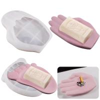 China Crystal Dropper Resin Feet Palm Plate Silicone Mold DIY Gypsum Cement Soap Box Ornament for sale