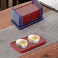 China DIY Crystal Dropper Coaster Set Mold Rectangular Coaster Set Rectangular Swing Table Silicone Mold for sale