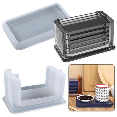China DIY Crystal Dropper Coaster Set Mold Rectangular Coaster Set Rectangular Swing Table Silicone Mold for sale