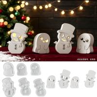 China DIY Cross Border Halloween Ghost Christmas Snowman Silhouette Night Light Aromatherapy Gypsum Silicone Mold for sale