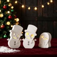 China DIY Cross Border Halloween Ghost Christmas Snowman Silhouette Night Light Aromatherapy Gypsum Silicone Mold for sale