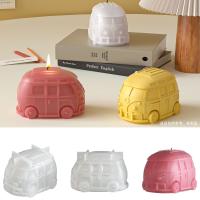 China Cross Border New Product Small Bus Silicone Mold DIY Small Bus Aromatherapy Candle Decoration Gypsum Mold for sale