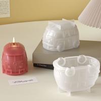 China Cross Border New Product Small Bus Silicone Mold DIY Small Bus Aromatherapy Candle Decoration Gypsum Mold for sale
